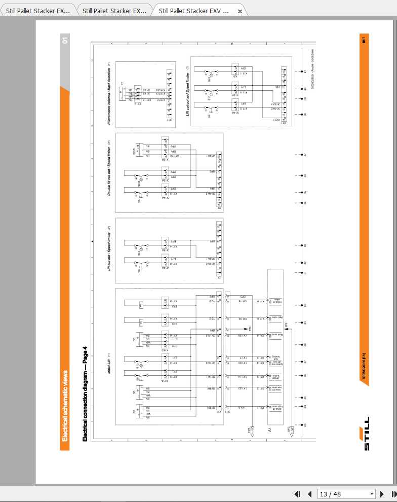Still Pallet Stacker EXV EXP Electrical & Hydraulic Schematic
