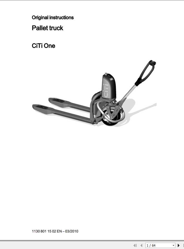 Still Pallet Truck CiTi One Original Instructions