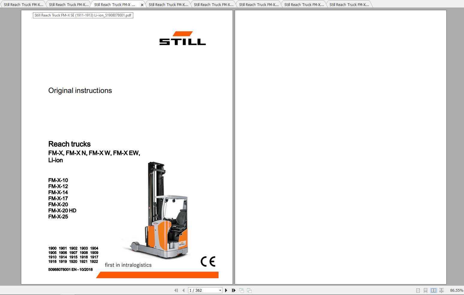 Still Reach Truck FM-X Original Instructions