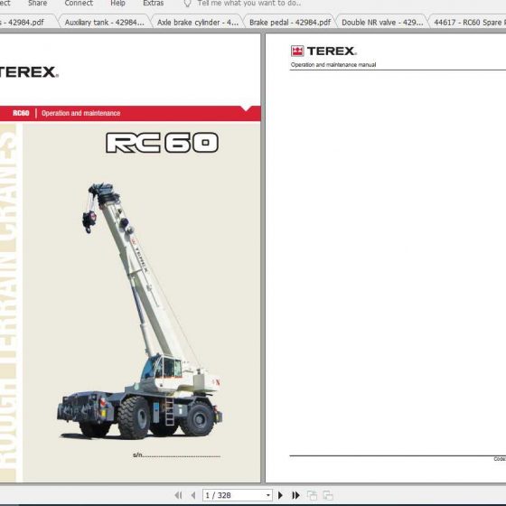 Terex Rough Terrain Cranes Quadstar 1065 Spare Parts, Electric Diagram & Hydraulics