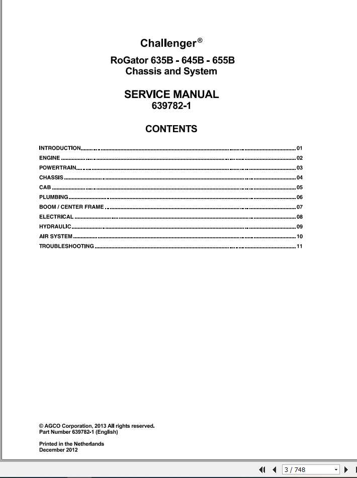 challenger EU Applicators 635B 645B 655B RoGator Chassis & System ...
