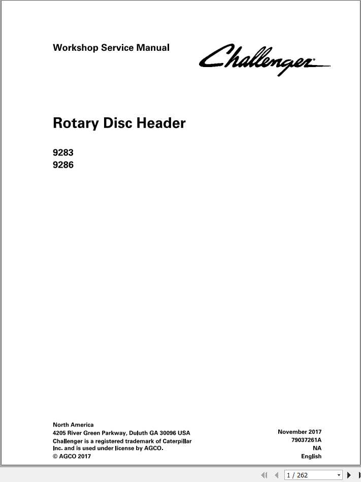 Challenger EU Hay Equipment 9283 9286 Rotary Disc Header Workshop ...
