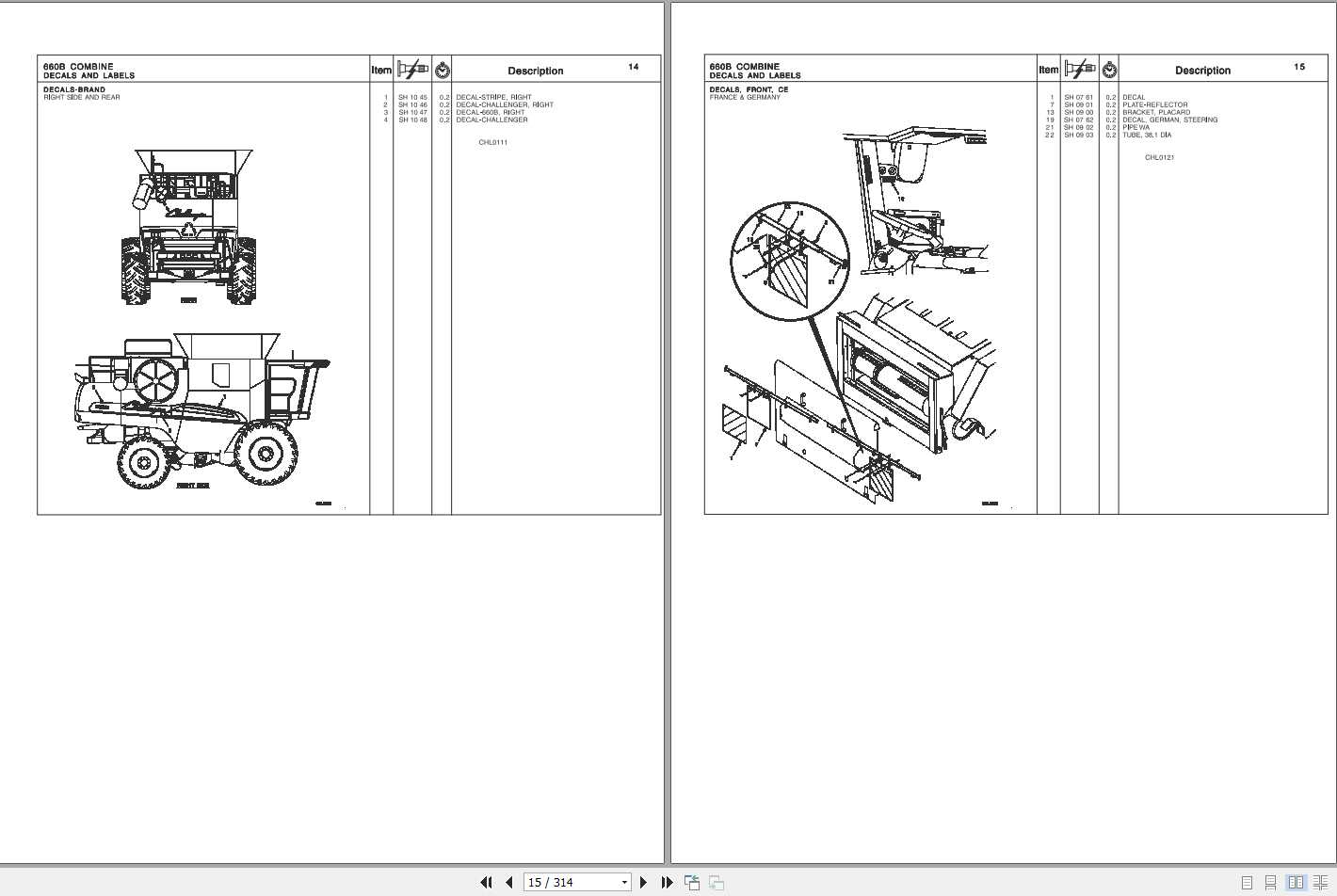Challenger EU Combine Harvester 660B Repair Time Schedule_79033147B