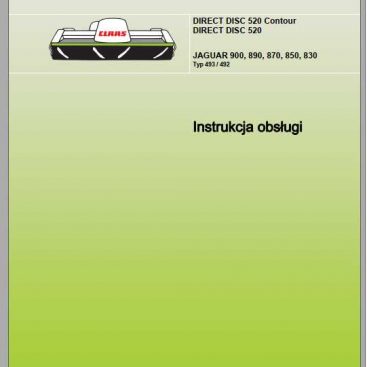Claas Direct Disc 610 Direct Disc 520 Comfort Operator's Manual