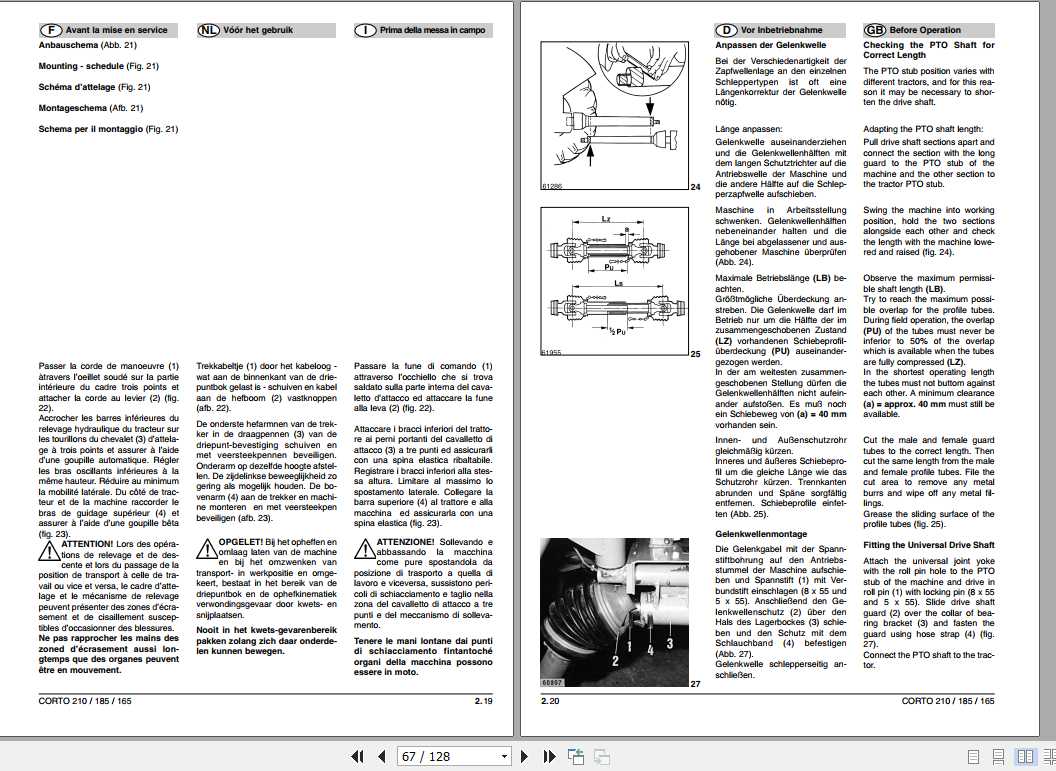 Claas Mowers Corto 210 185 165 R Assembly Instruction FR DE EN RU