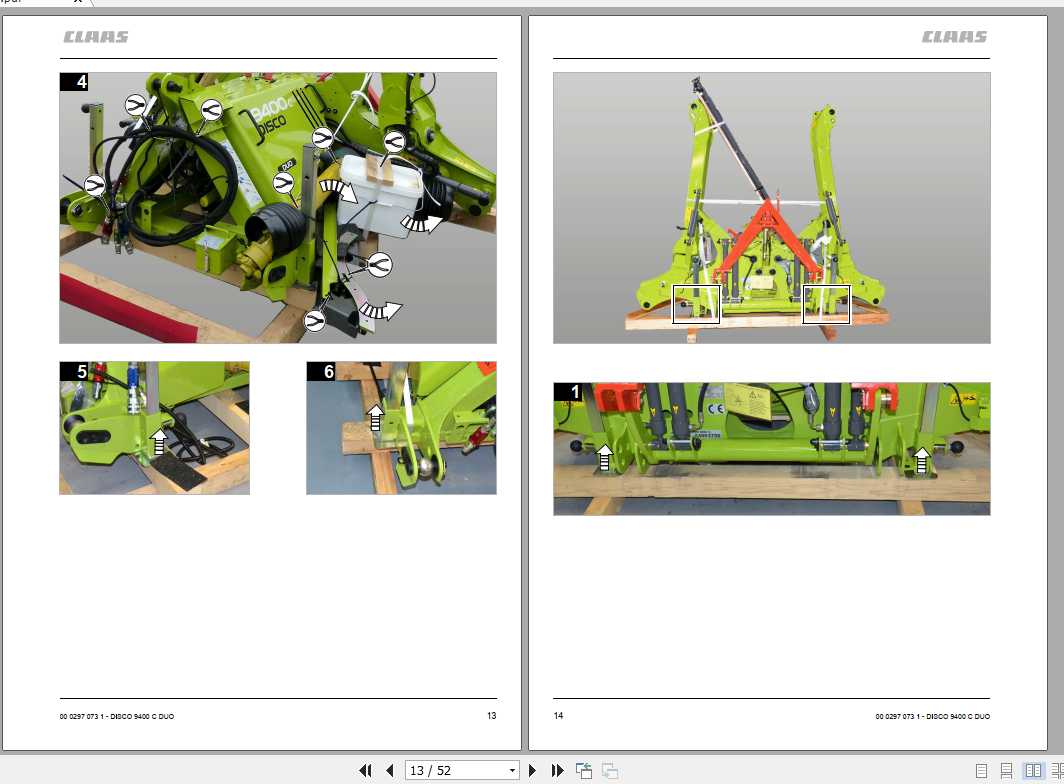 Claas Mowers Disco 9400 C Duo Assembly Instruction_FR DE EN RU