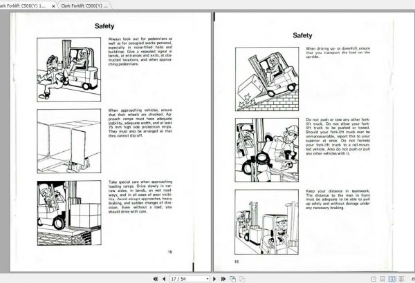 Clark Forklift C500(Y) 110-150 Operator's Manual
