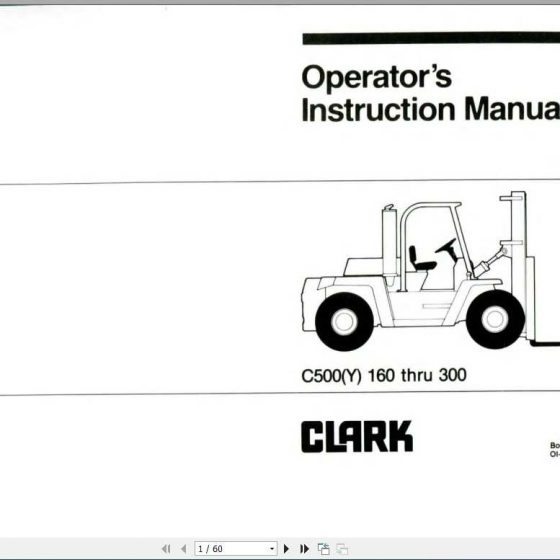 Clark Forklift C500-(F)Y235 C500-(H)Y355 C500-(H)Y685 Operator Manual