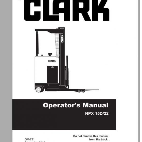 Clark Forklift NPR17-20 OM-587 Operator's Manual_2794100