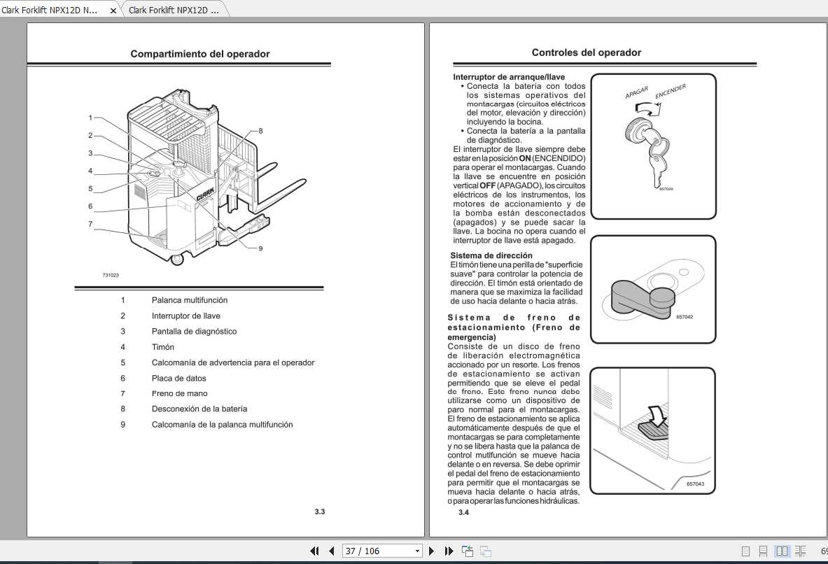 Clark Forklift NPX12D NPX22 Operator's Manual_EN_ES