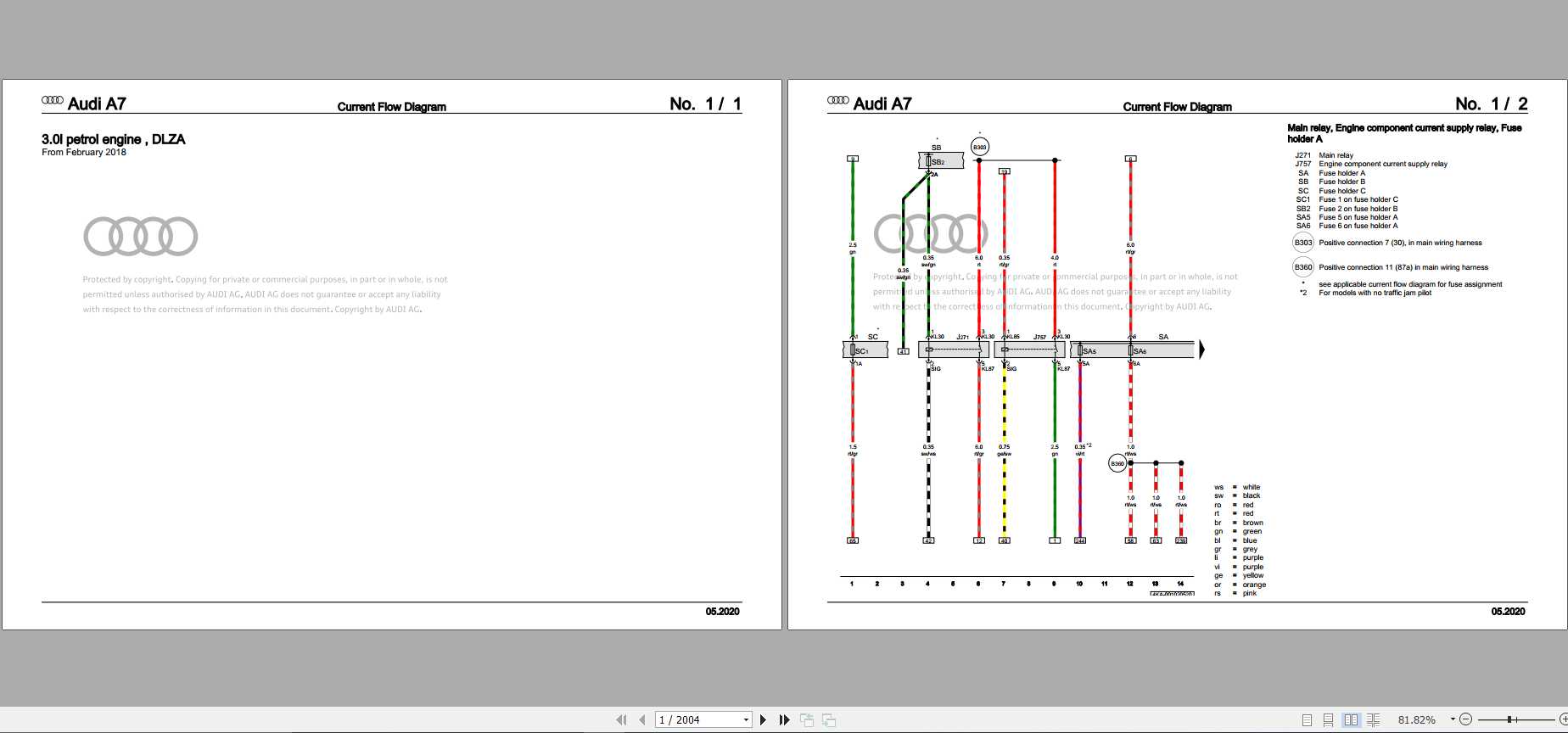 Audi A7 2018 Wiring Diagram
