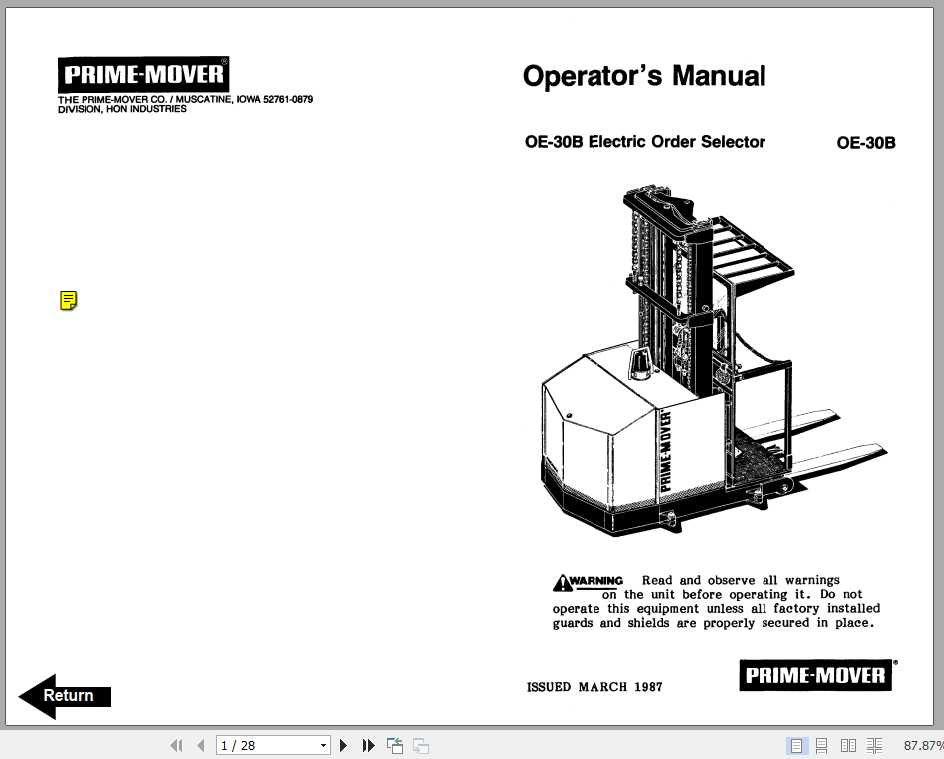 BT Electric Order OE30 30B 30C Part & Service Manuals
