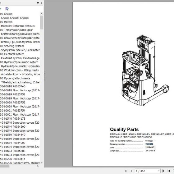 BT Vector VRE125 VRE125C VRE150 VRE150C Quality Parts Catalog