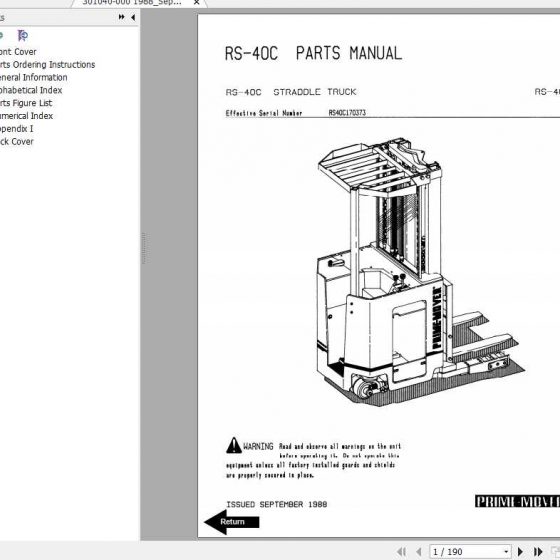 BT Straddle Stacker WSX20 WSX25 Shop Manual