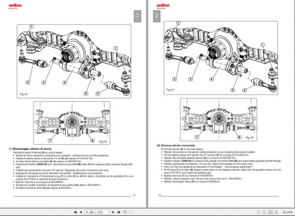 Claas Front And Rear AXLE GRAZIANO SFA15-SRA15 Workshop HandBook