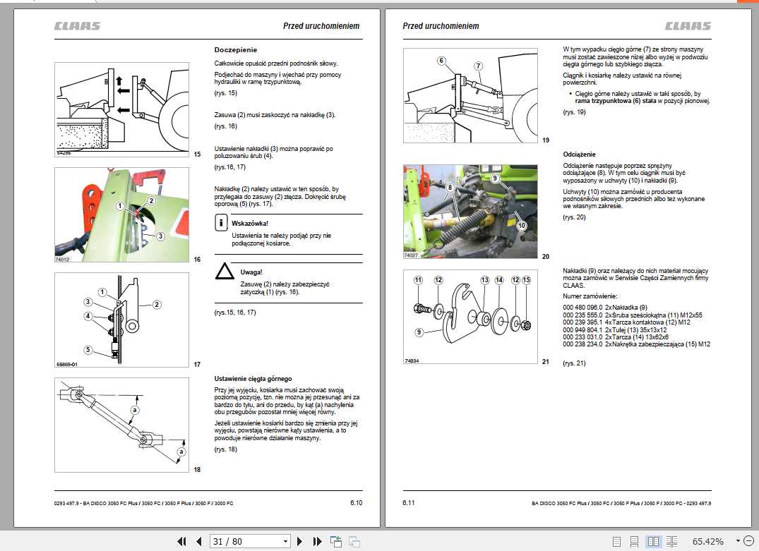 Claas Mowers Disco 3050FC Plus 3050FC 3050F Plus 3050F 3000FC Operator ...