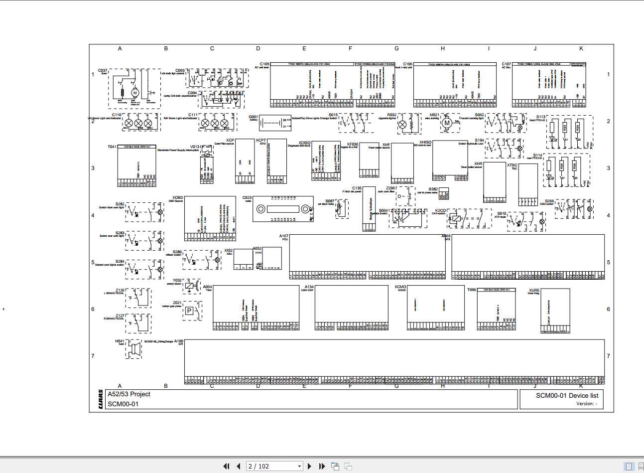 Claas Tractor ARION 460-430(A53) 420-4510(A52) Stage IV Electrical Circuit
