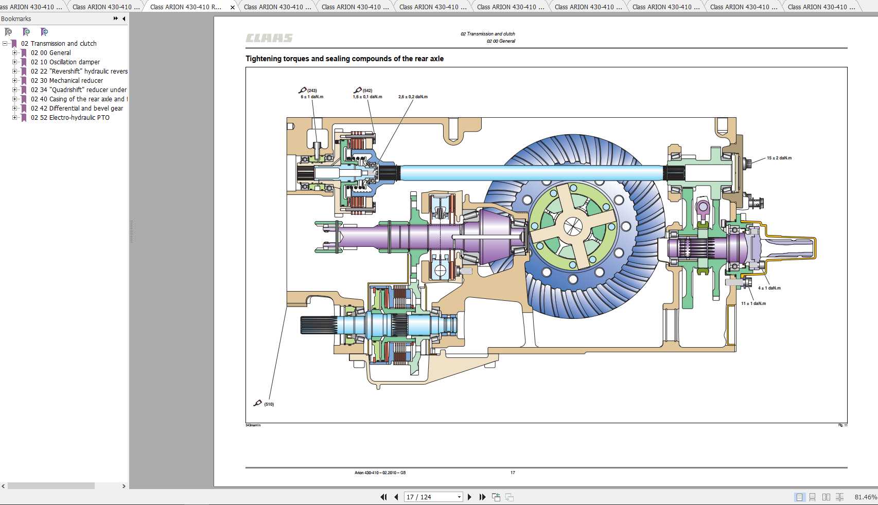 Claas Tractors ARION 430 - 410 Reparation EN Repair Manual