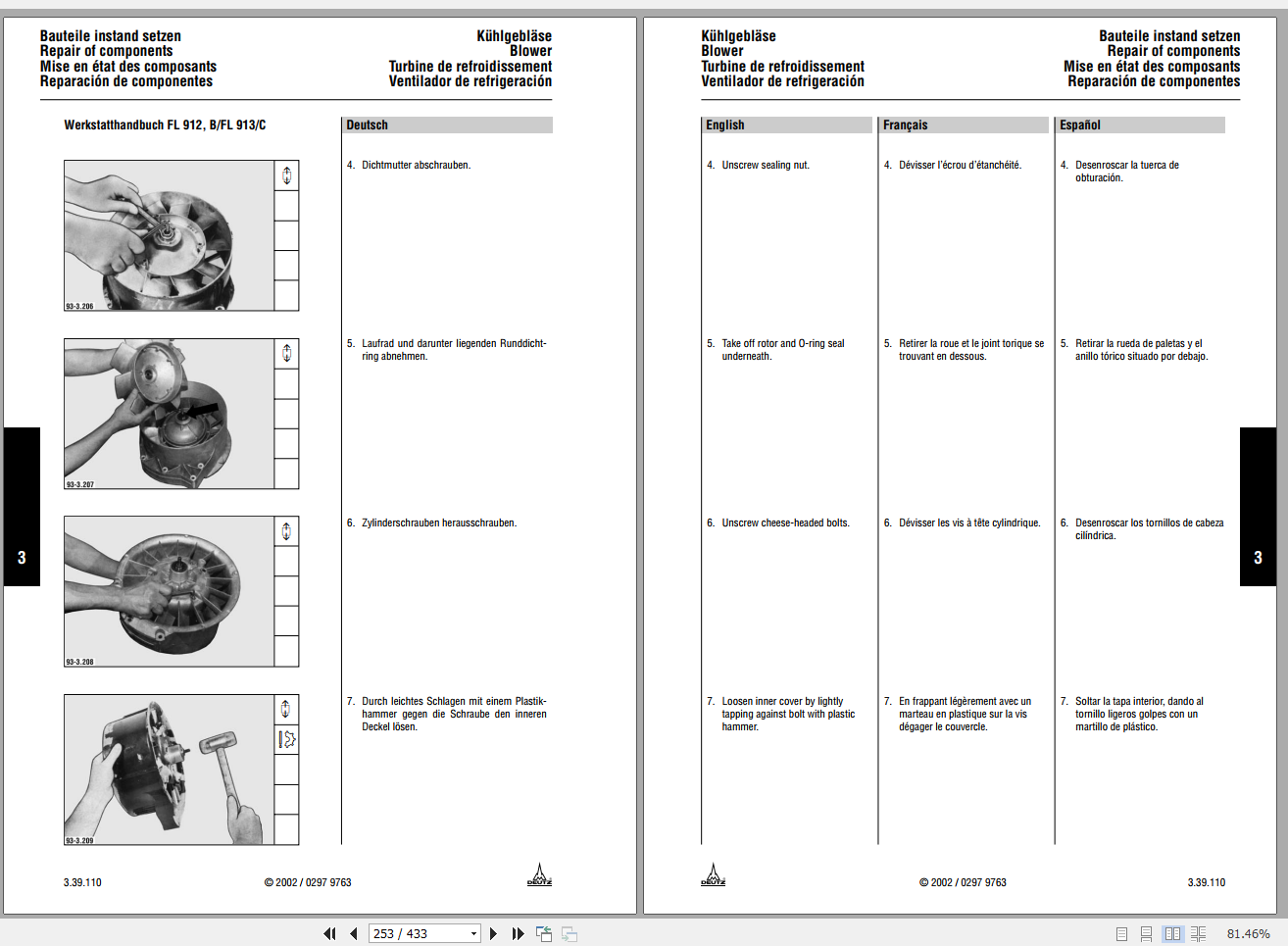 DEUTZ FAHR ENGINES 912-913 Workshop Manual