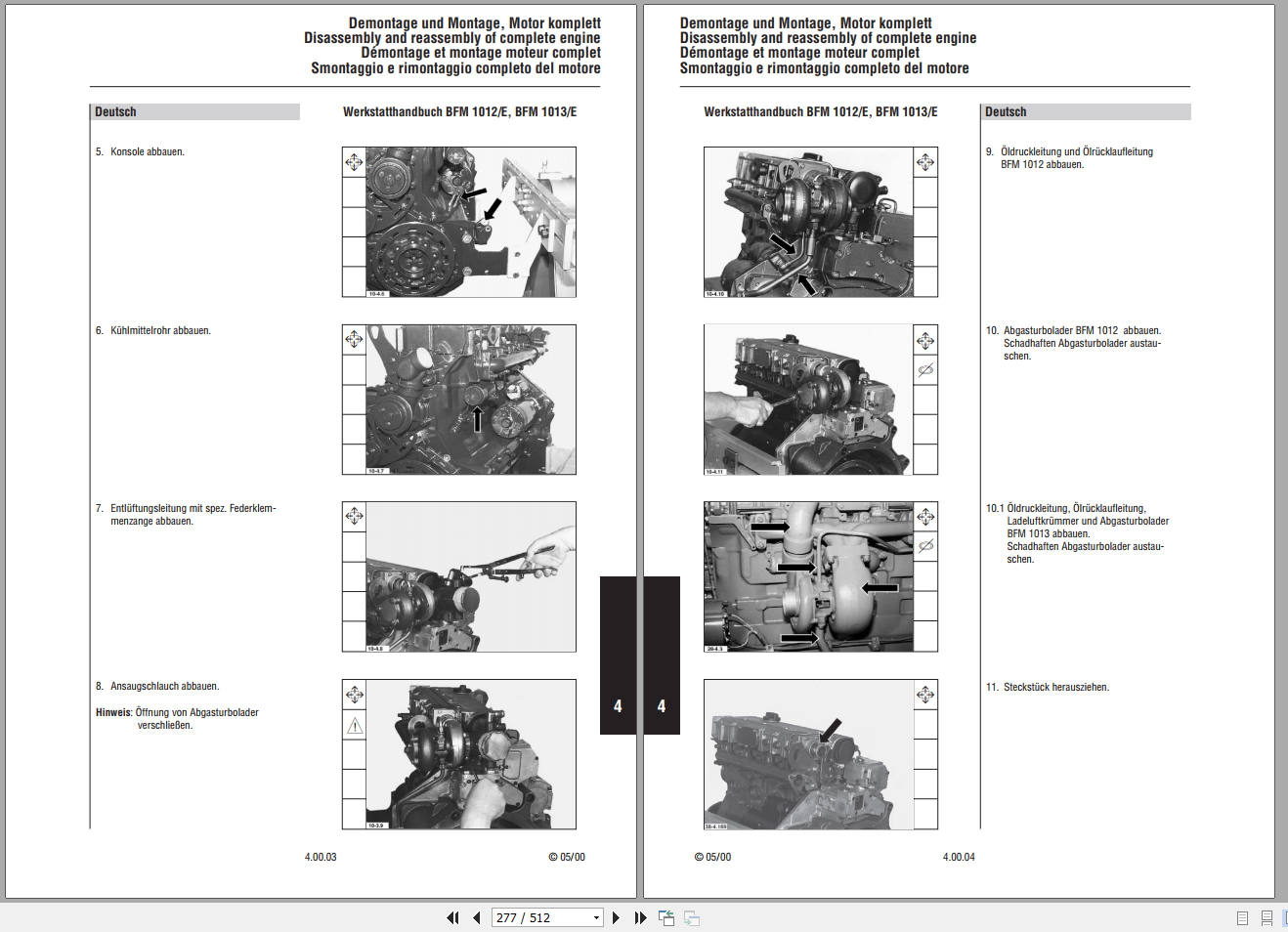 DEUTZ FAHR ENGINES BFM 1012-1013 Workshop Manual