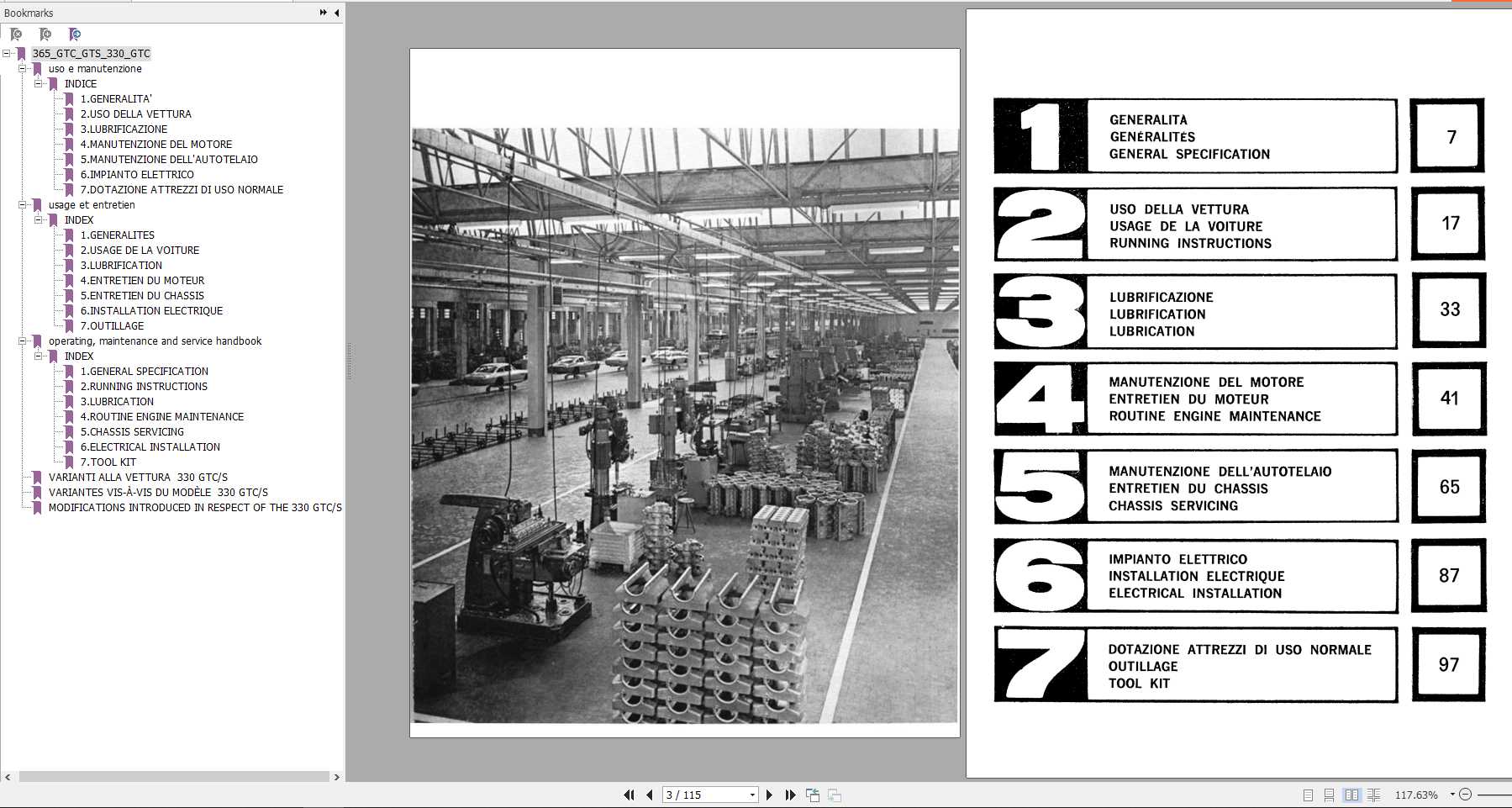 Ferrari 330 GTC-S Operating, Maintenance and Service Handbook