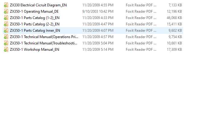 Hitachi Excavator Zaxis ZX350-1 Shop Manual
