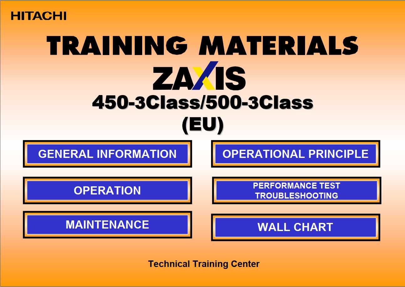 Hitachi Hydraulic Excavator ZAXIS 450-3 500-3 Class EU Training ...