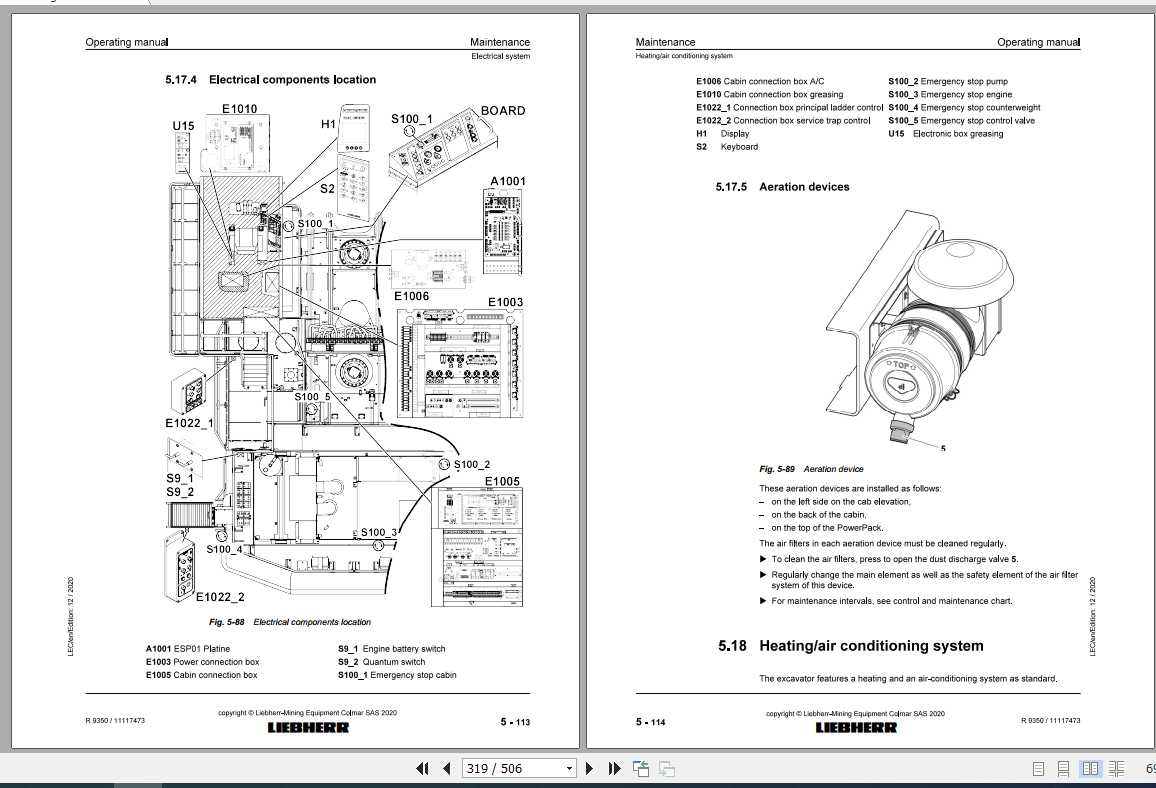 Liebherr Mining Crawler Excavators R9350 1369 Operating Manuals