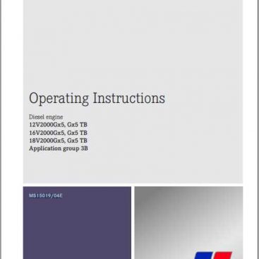 MTU Diesel Engine 12V 16V 20V 4000 M73L-M93L Operating Instructions