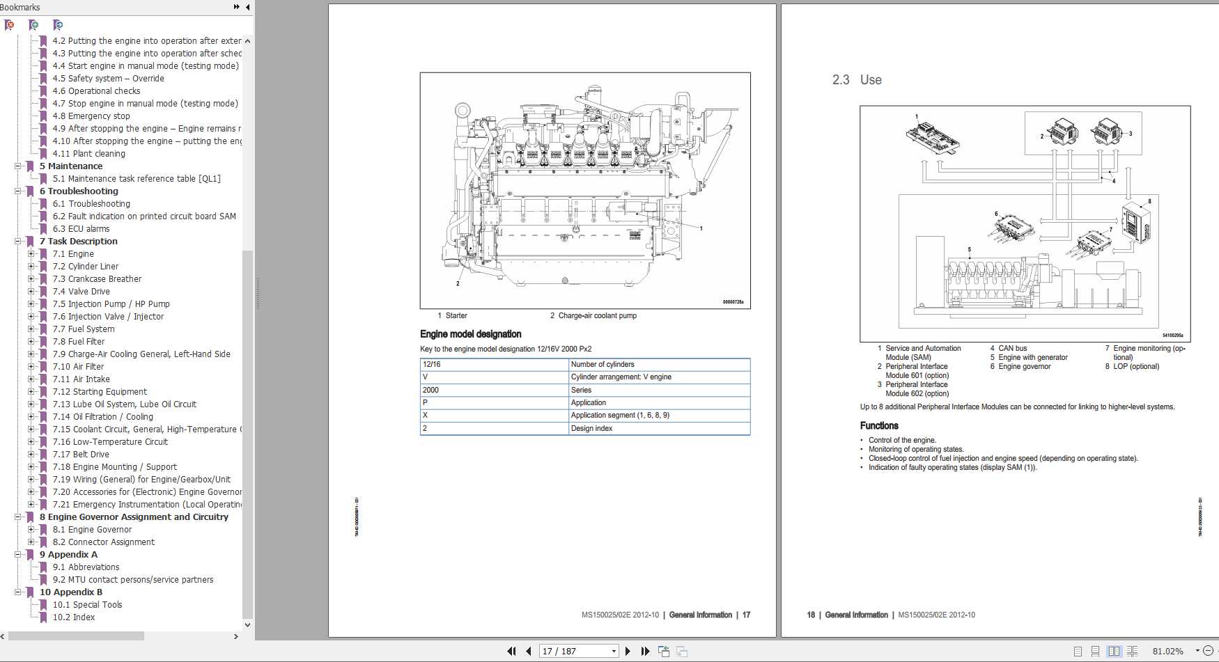 MTU Diesel Engine 12V2000P12, 16V2000P12 Operating Instructions ...