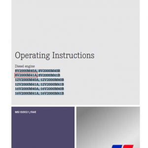 MTU Diesel Engine 10V1600 Operating Instructions