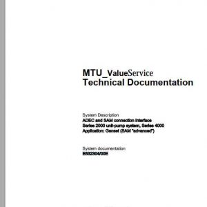 MTU Diesel Engine Control System BR2000 BR4000 Operating Instructions ...