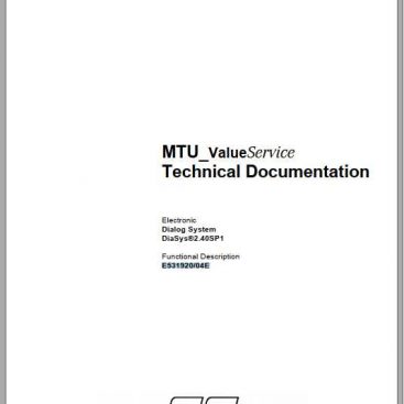 MTU Diesel Engine MDEC BR2000 BR4000 Technical Publication