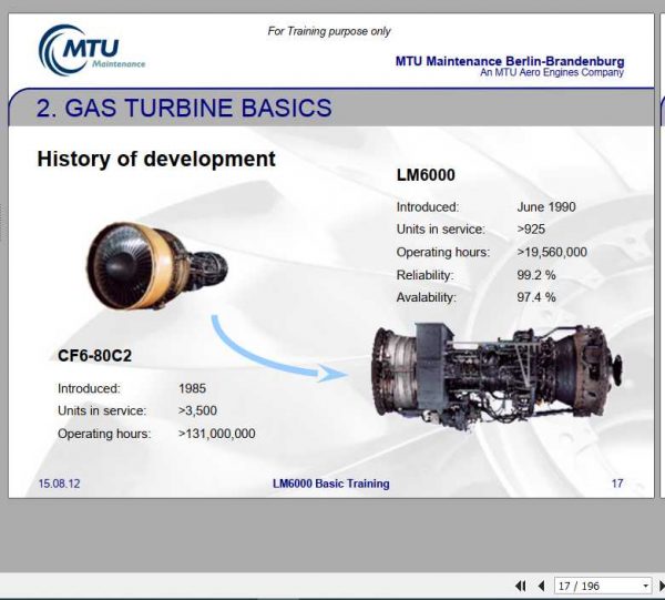 MTU Industrial Gas Turbine LM6000 Technical Training