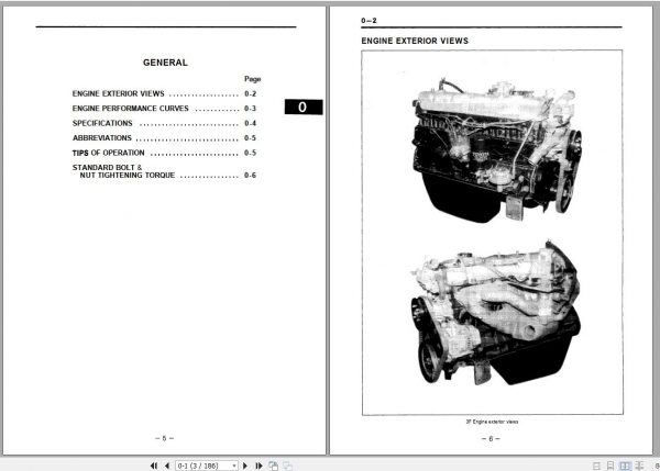 Toyota Forklift 3F Engine Repair Manual