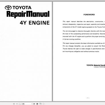 Toyota Forklift 4Y ECS Repair Manual