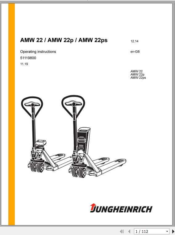 Jungheinrich Forklift AMW 22 22p 22ps Operating Instructions