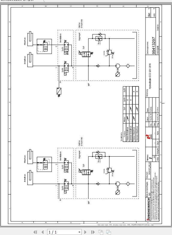 Jungheinrich Forklift ECD 320 Electric & Hydraulic Schematic