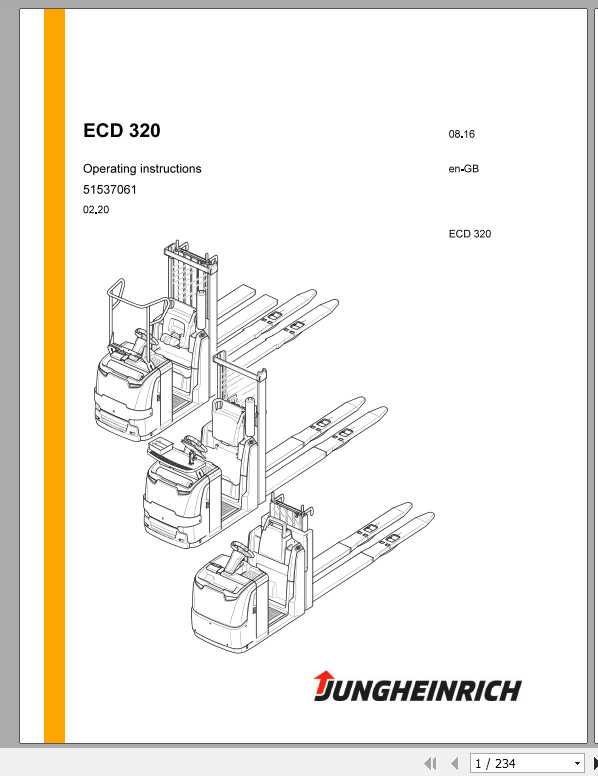Jungheinrich Forklift ECD 320 Operating Instructions
