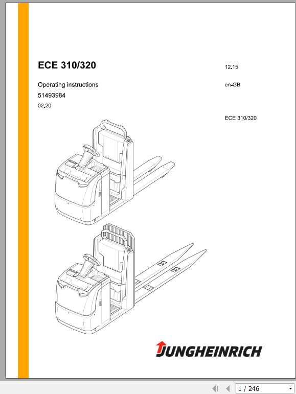 Jungheinrich Forklift ECE 310 320 HP LP Operating Instructions