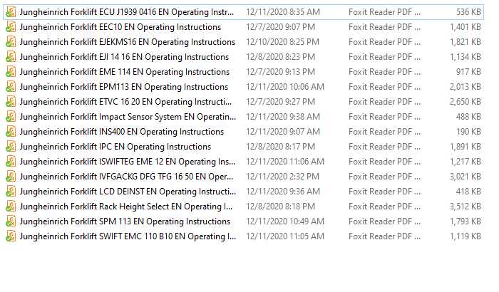 Jungheinrich Forklift ECU-EMC Operating Instructions