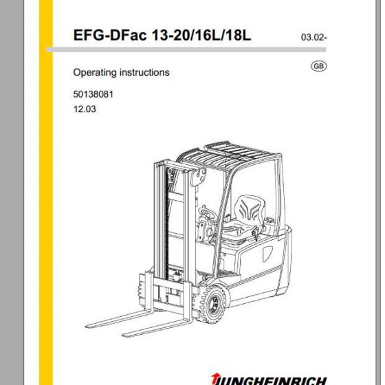 Jungheinrich Forklift EFX 100-410 Operating Instructions