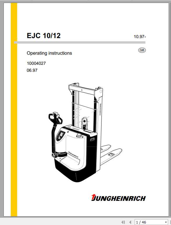 Jungheinrich Forklift EJC 110-212 Operating Instructions