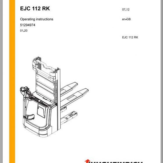 Jungheinrich Forklift EFX 100-410 Operating Instructions