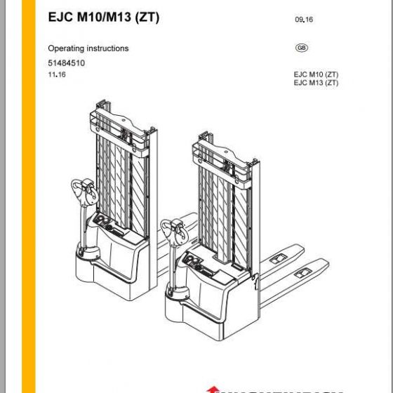 Jungheinrich Forklift EJC M10 E EN Operating Instructions