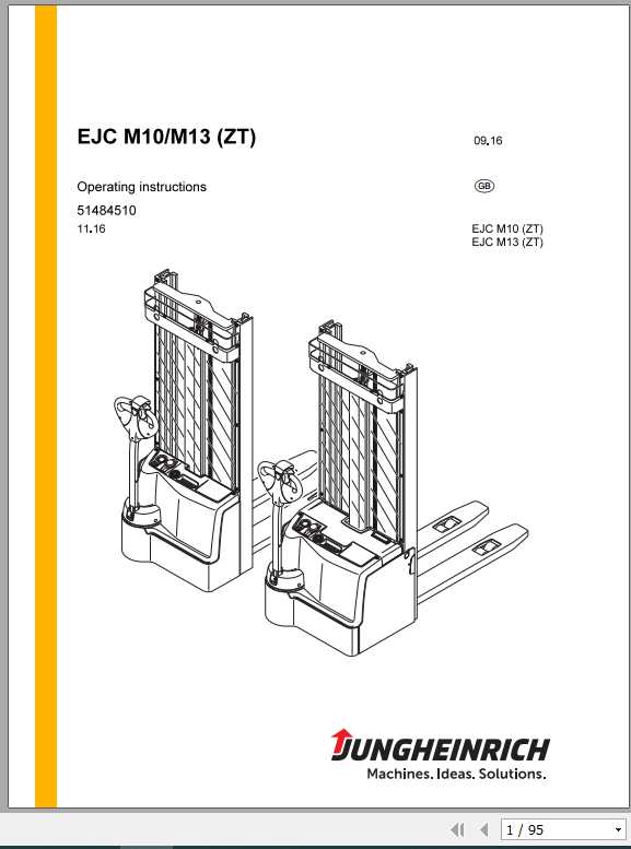 Jungheinrich Forklift EJC M10 M13 ZT EN Operating Instructions