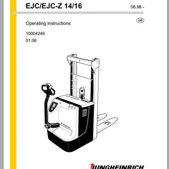 Jungheinrich Forklift EJC M10 M13 ZT EN Operating Instructions