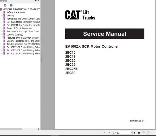 CAT Forklift Truck EV100 Controller Service Manual
