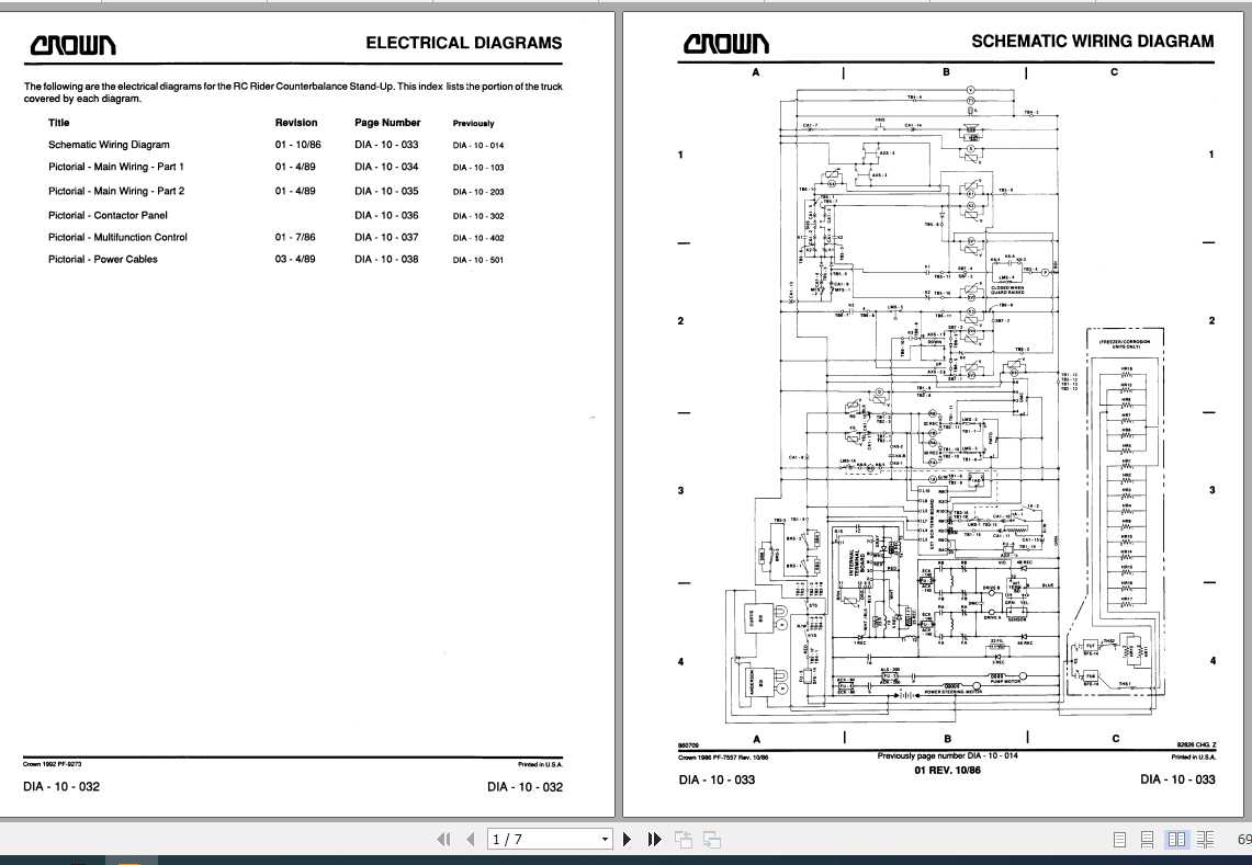 Crown Counterbalance Forklift 30 RC Electrical Schematic