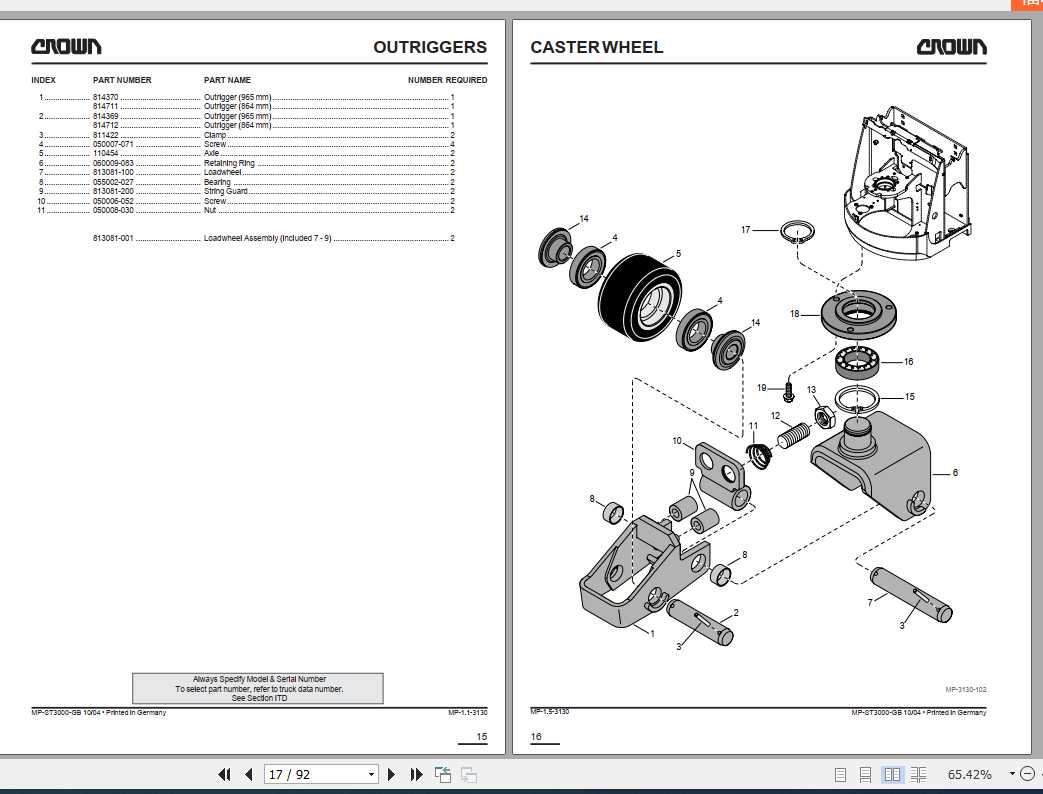 Crown Pallet Stacker ST3000 Series Parts Manual_812708-006